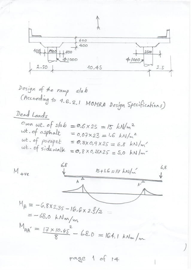 Bridge ramp slab design Jabal Al Noor Mecca | PDF