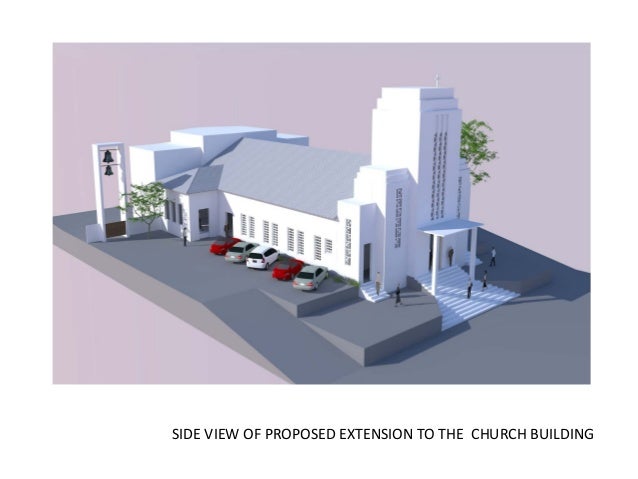 Proposed renovations and additions to church building.
