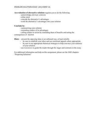 Proposing a solution essay #4 | PDF | Homework and Study | Education