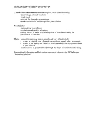Proposing a solution essay #4 | PDF