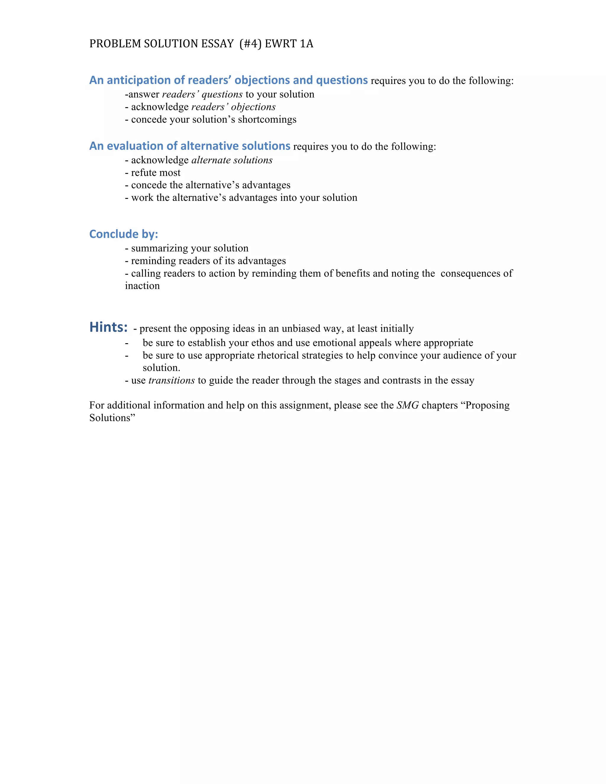 Proposing a solution essay #4 | PDF