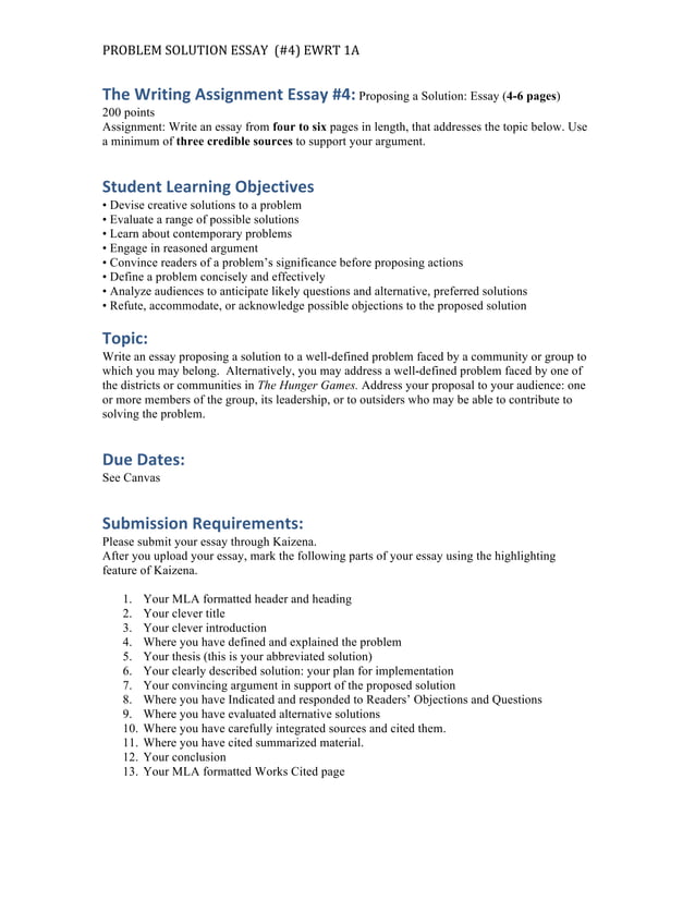Proposing a solution essay #4 | PDF
