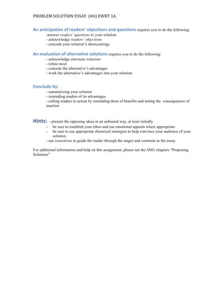 Proposing a solution essay #4 | PDF