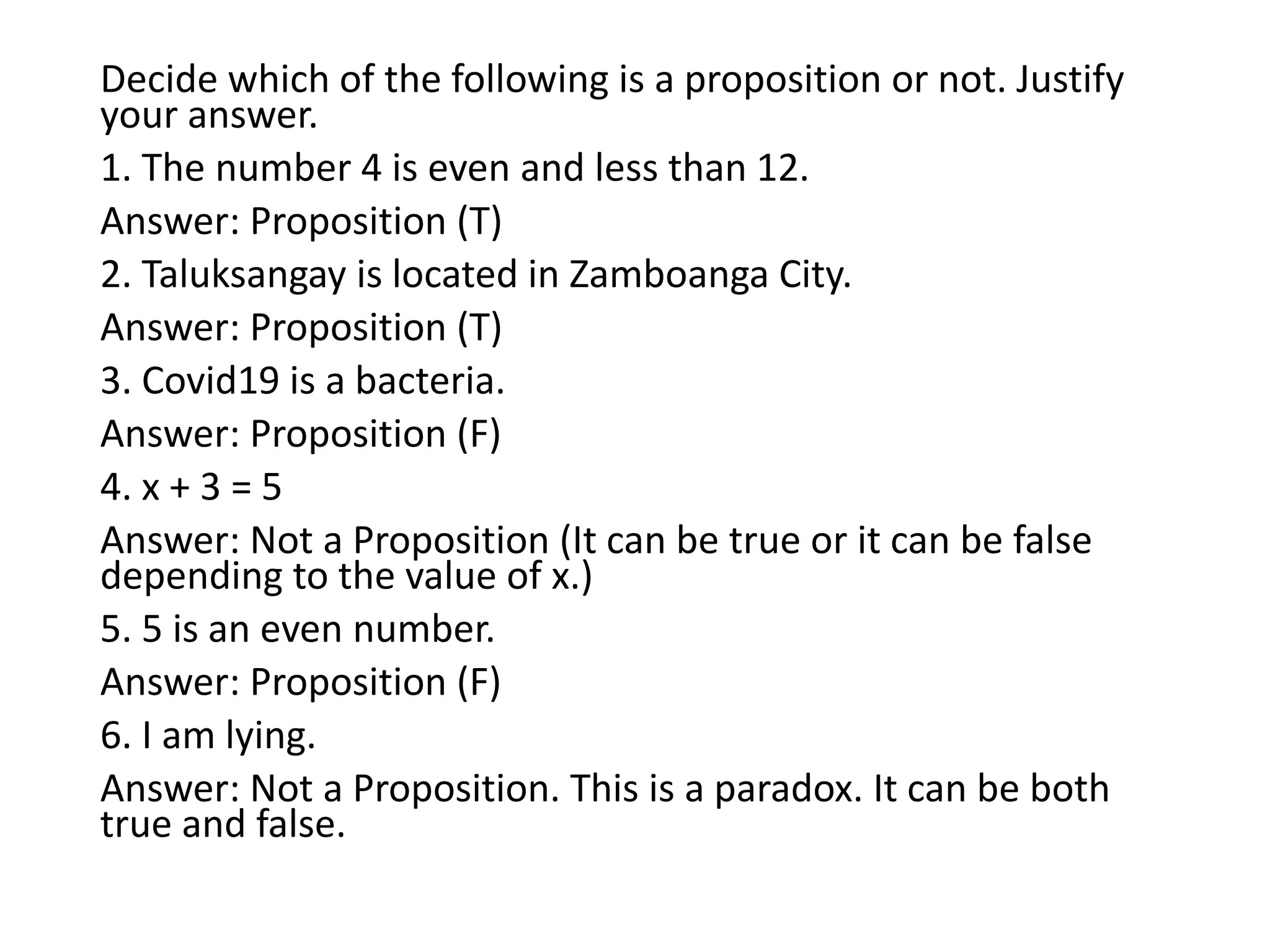 Proposition (Logic) | PPTX
