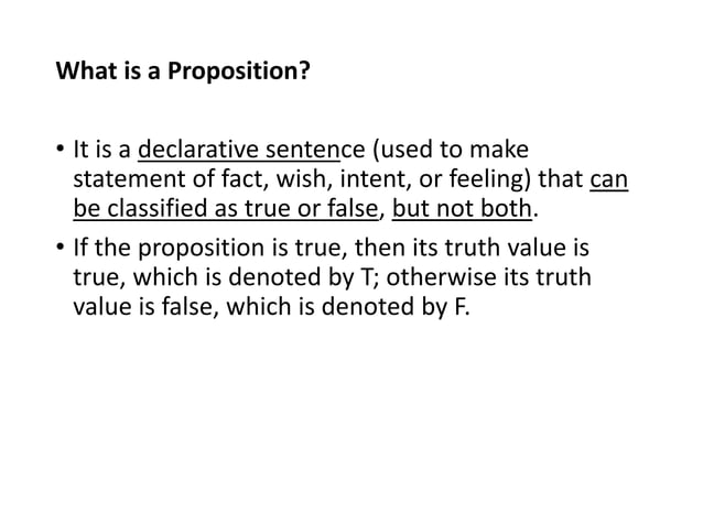 Proposition (Logic) | PPTX