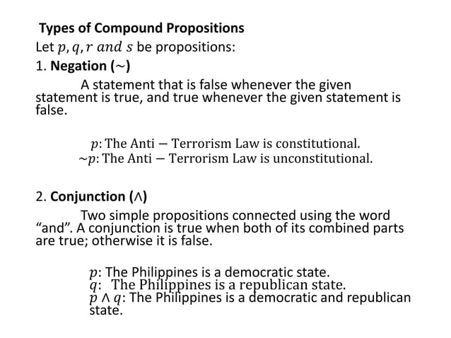 Proposition (Logic) | PPTX