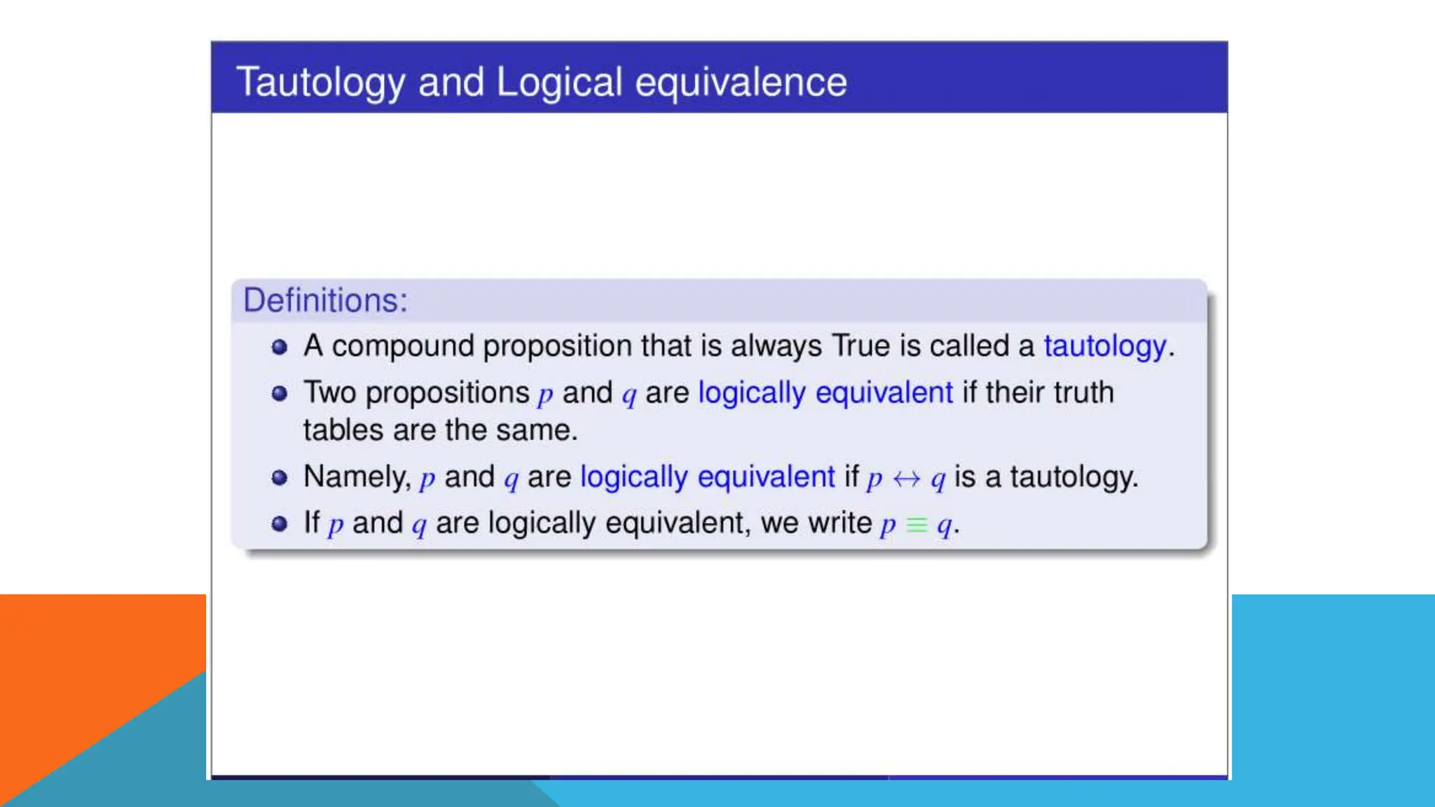 Propositional Equivalence And Formalization Pptx