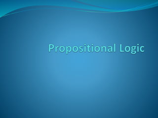 Propositional logic class 2 of AI/ Ml for Diploma students | PPT