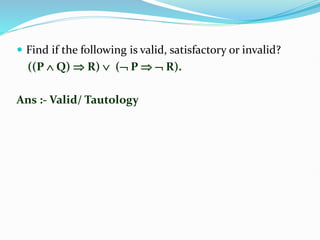Propositional logic class 2 of AI/ Ml for Diploma students | PPT
