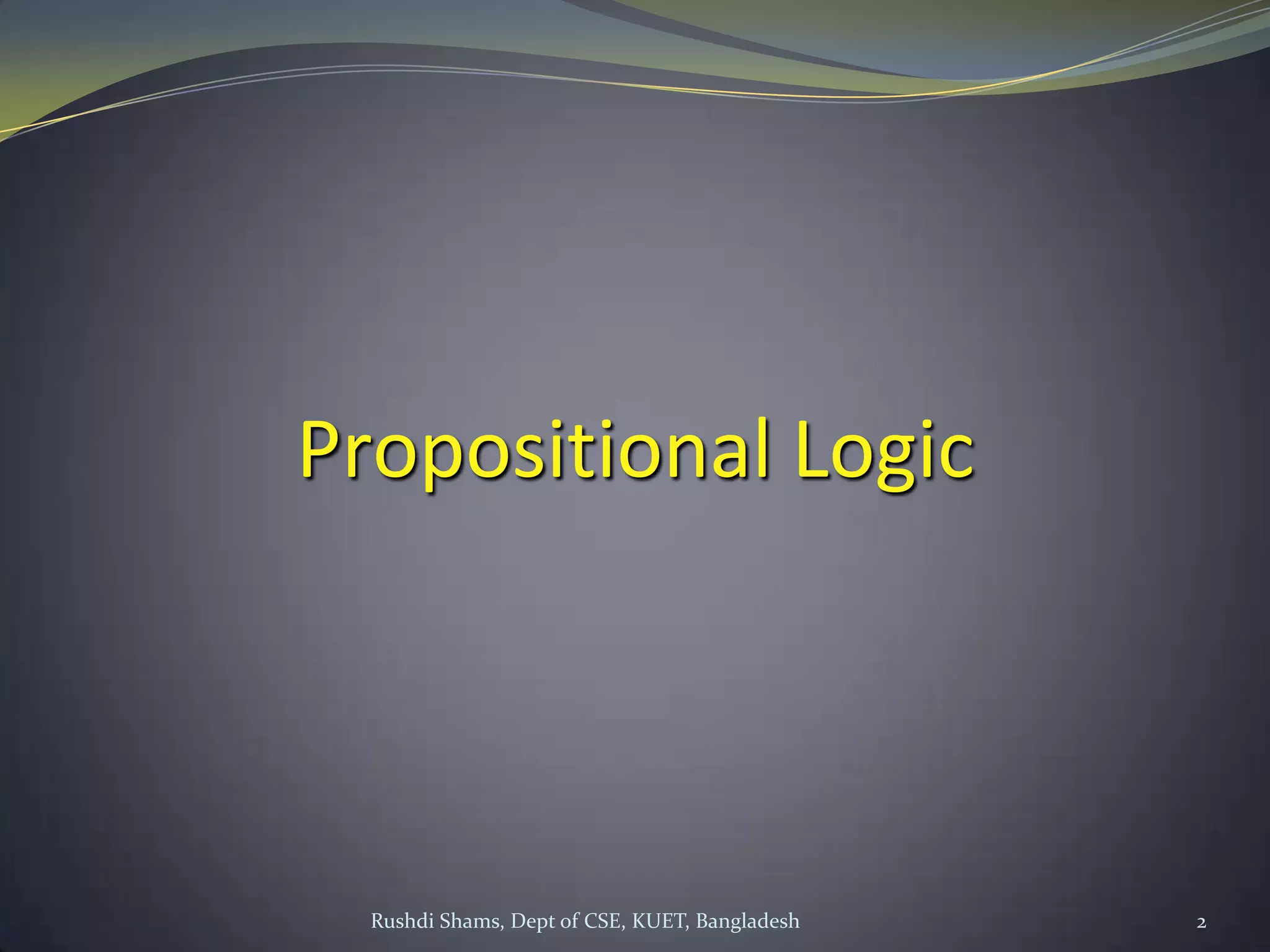 Propositional logic | PPTX