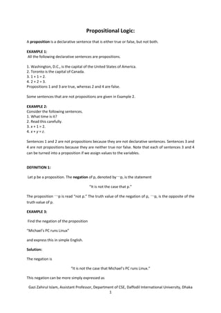 Propositional logic | PDF
