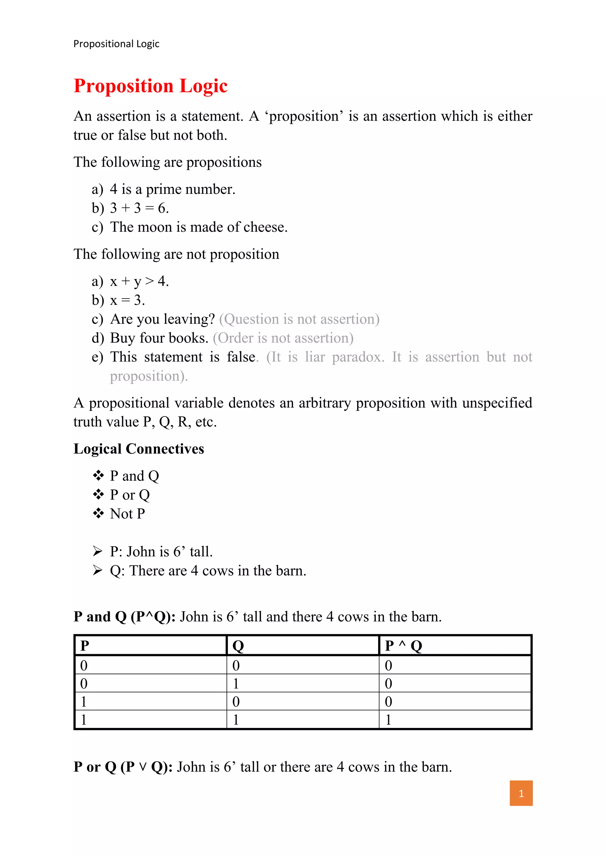Propositional logic | PDF