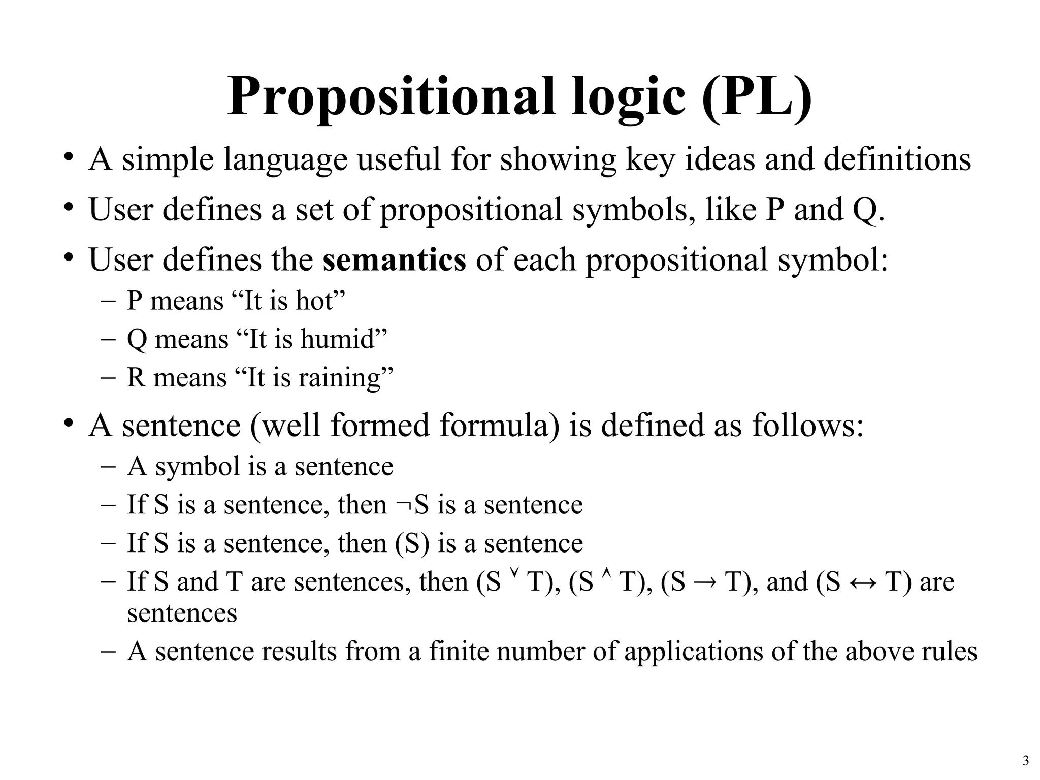 Propositional Logic in Artificial Intelligence | PPT