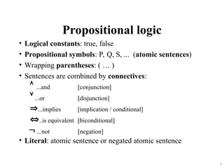 Propositional Logic in Artificial Intelligence | PPT