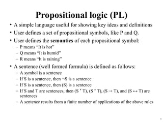 Propositional Logic in Artificial Intelligence | PPT