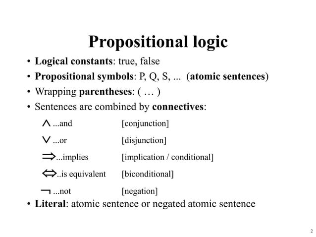Propositional Logic Truth Table Compound Proposition Ppt 6071
