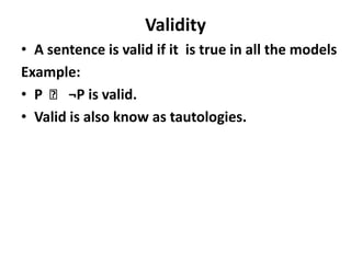 Propositional logic & inference | PPTX