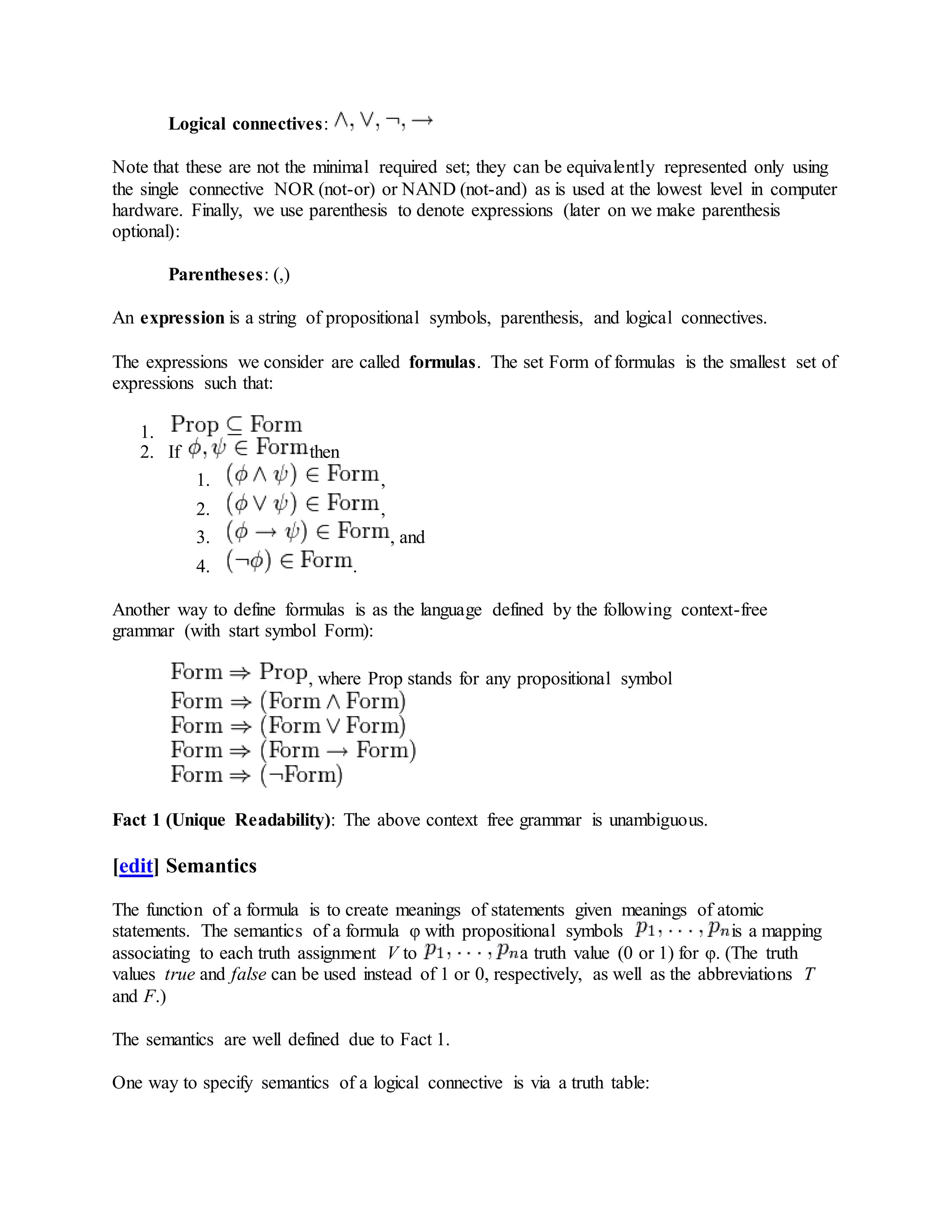 Propositional logic is a good vehicle to introduce basic properties of logic | PDF | Free Download