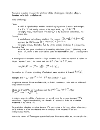 Propositional logic is a good vehicle to introduce basic properties of ...
