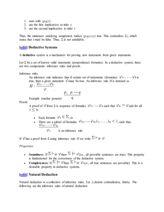 Propositional logic is a good vehicle to introduce basic properties of ...