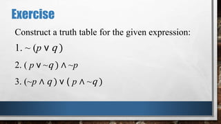 proposition, truth tables and tautology.pptx