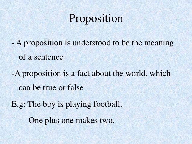 Propositionnal content (2)