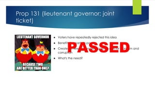 THE PROPOSITIONS: VOTING OUR RIGHTS AWAY | PPT