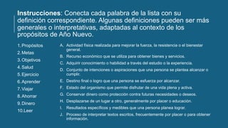 PROPOSITOS de año nuevo, para la clase de español | PPT
