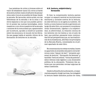 Propositos de la formacion lectora en la escuela | PDF