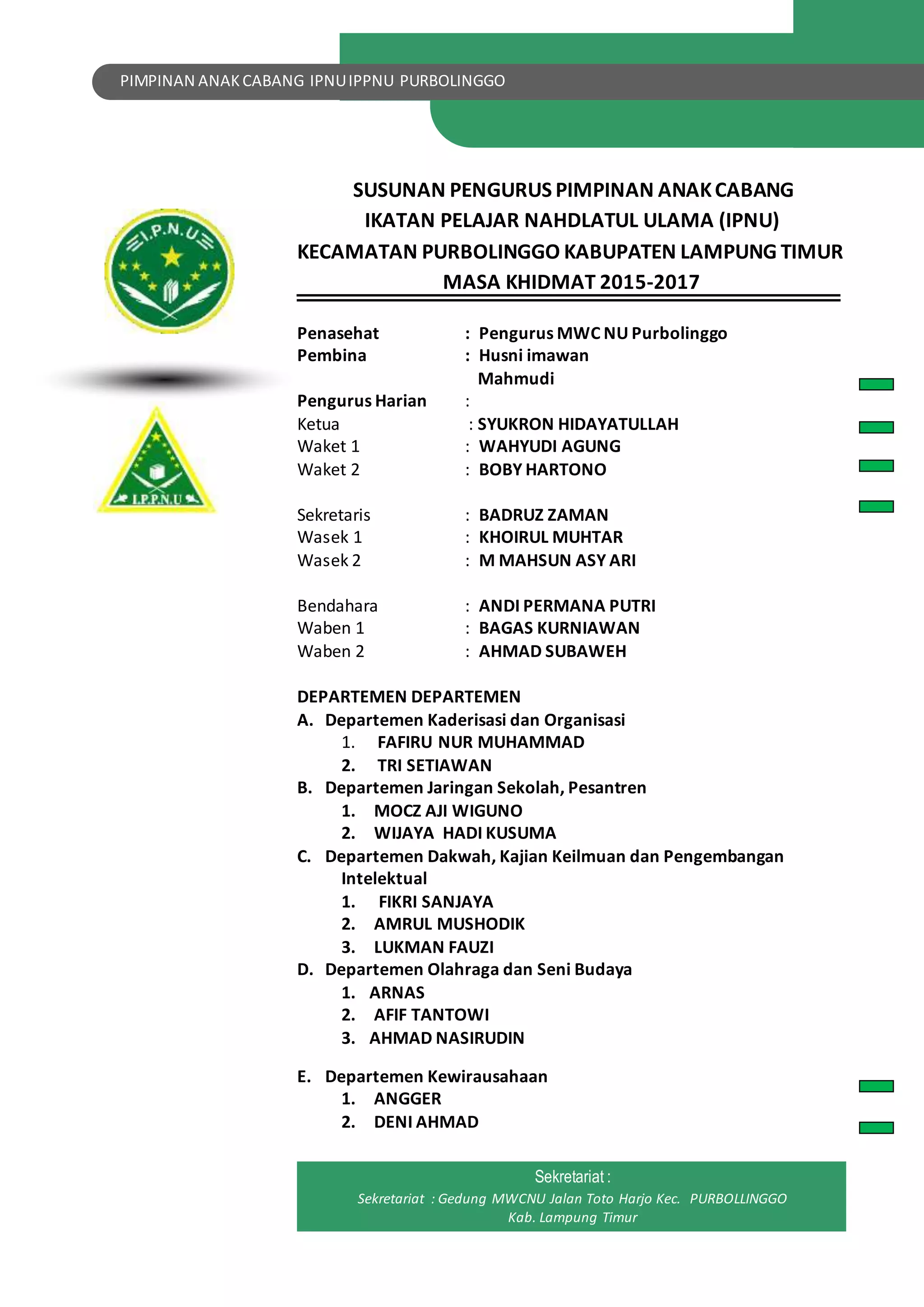 proposal pac ipnu ippnu purbolinggo | DOCX