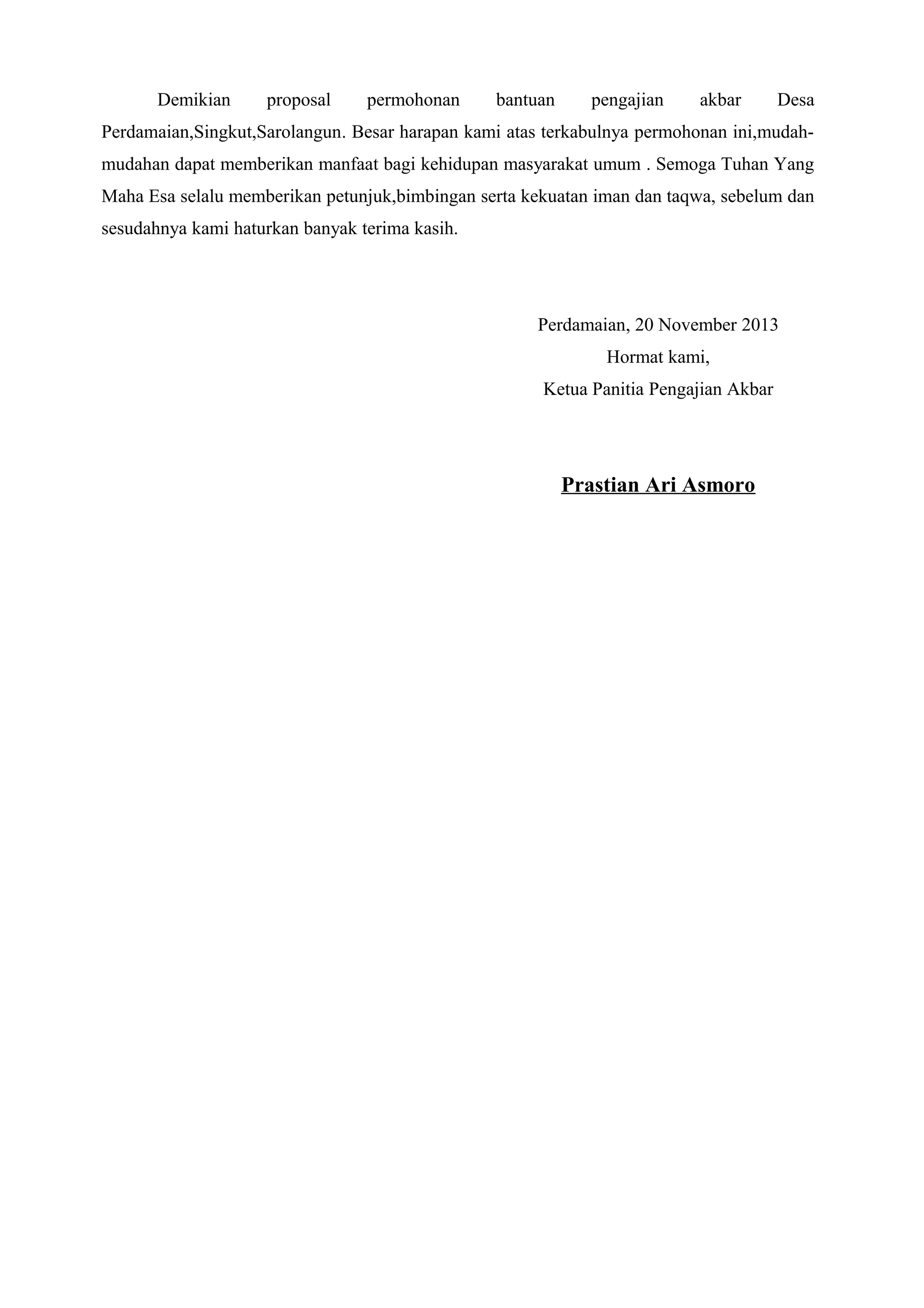 Proposal Pengajian Akbar | DOC