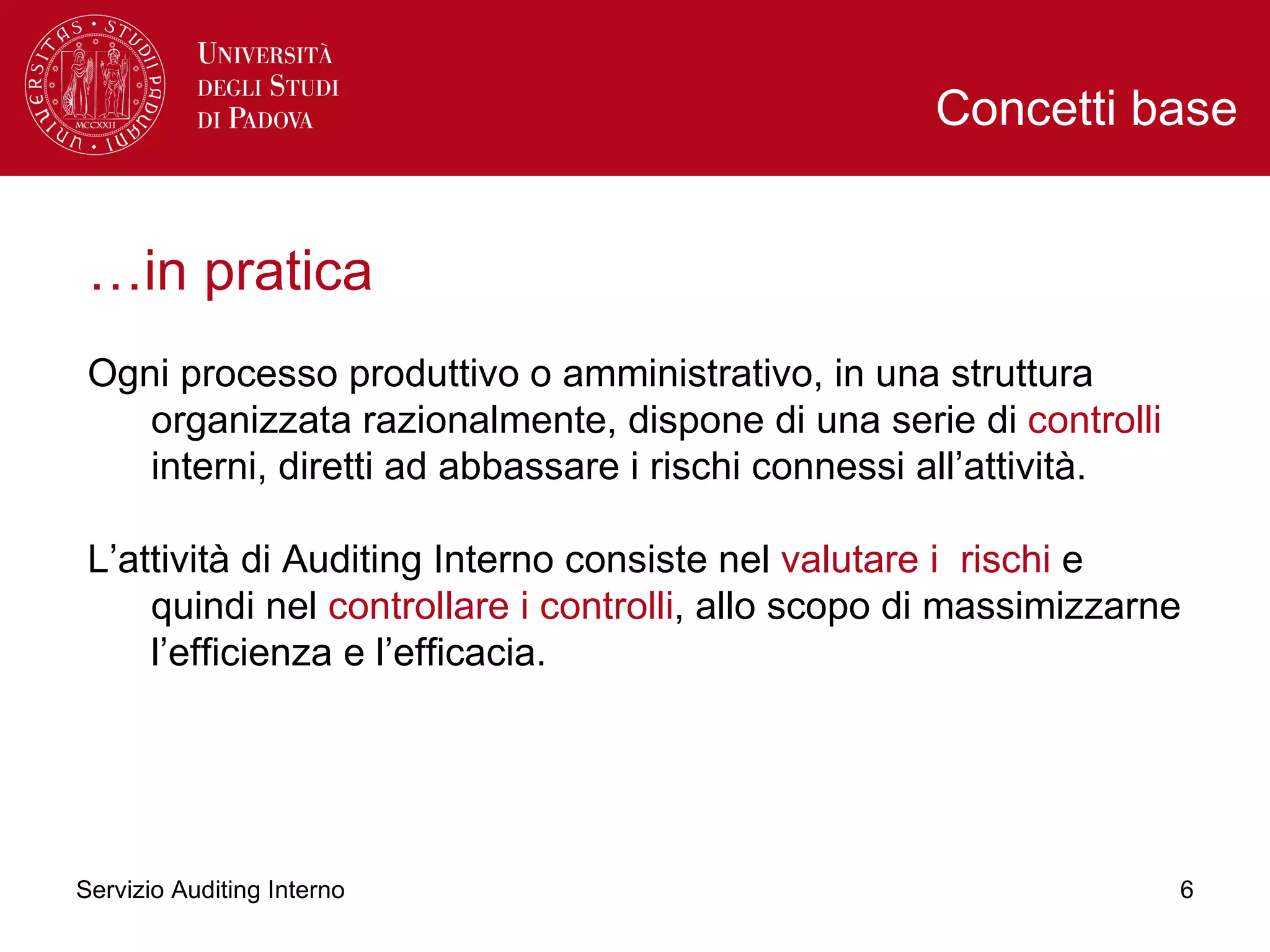 Auditing Interno all'Università di Padova | PPS