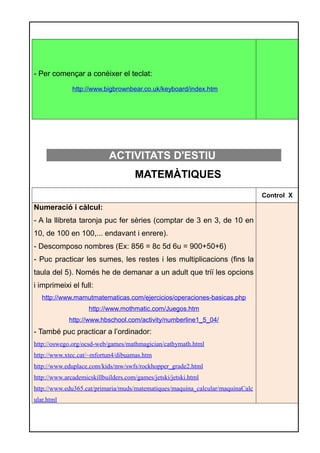 Proposta deures estiu 2n | DOC