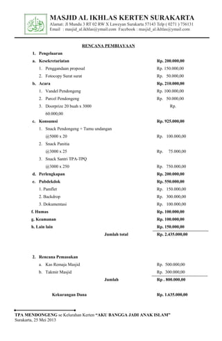 Contoh Proposal tpa mendongeng | DOC