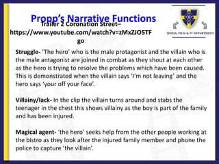 Propp character roles and narrative functions extension task | PPT