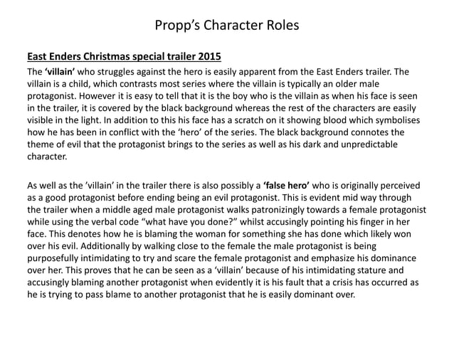 Propp's character roles and functions | PPTX