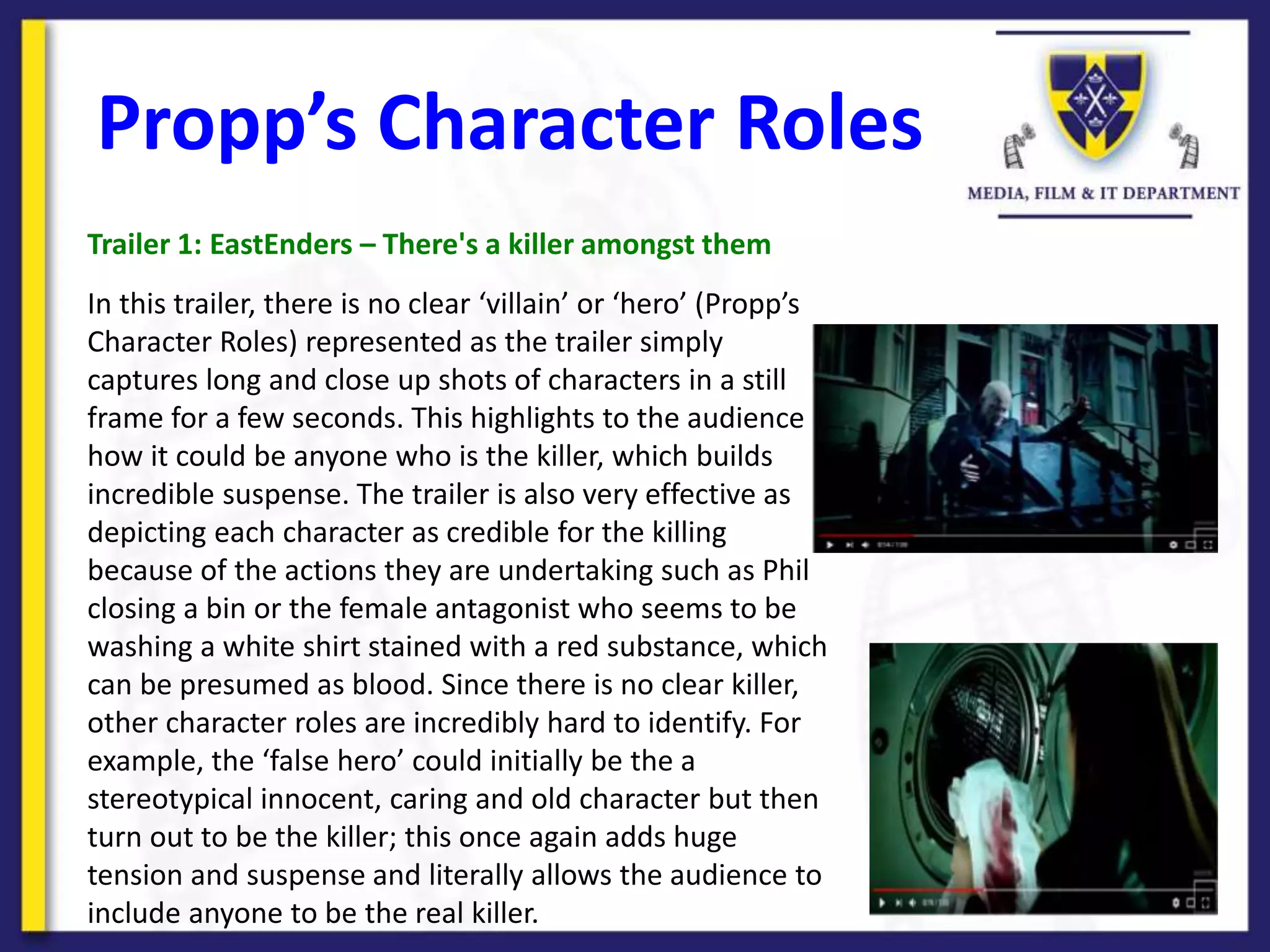 Propp's Character Roles and Functions Task | PPTX