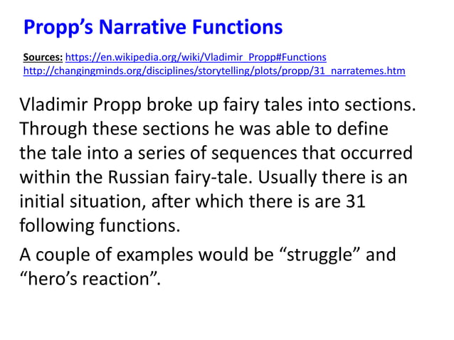 Propps Character Roles And Narrative Functions - Maryasiye Kircin | PPT