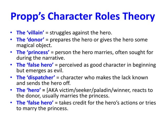 Propps Character Roles And Narrative Functions - Maryasiye Kircin | PPT