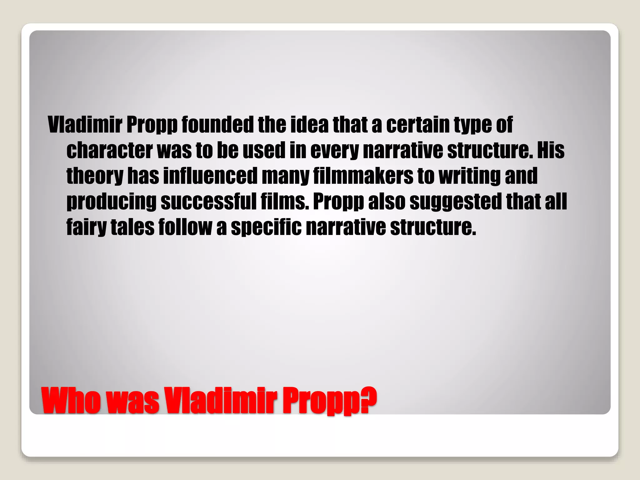 Propp’s character theory | PPTX