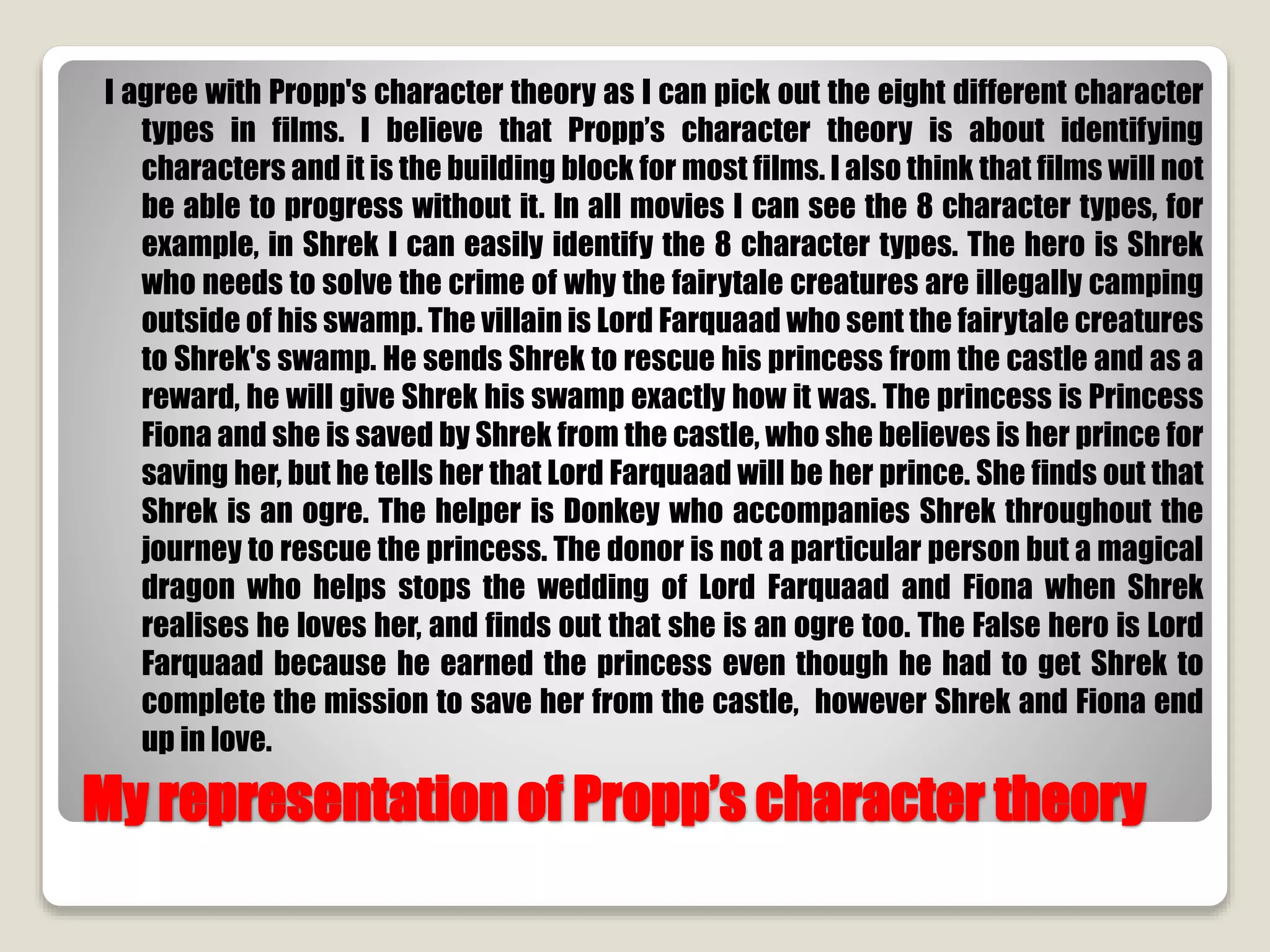 Propp’s character theory | PPTX
