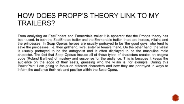 Propps character theory. | PPTX