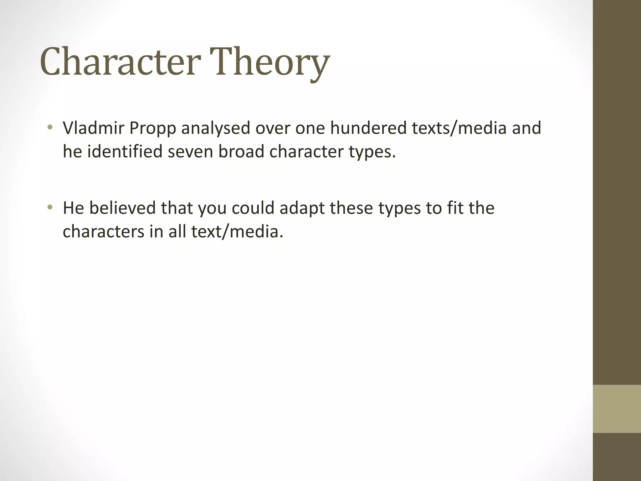 Propps Character Theory | PPTX