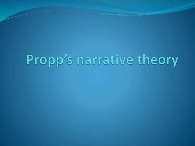 Propp’s narrative theory | PPT