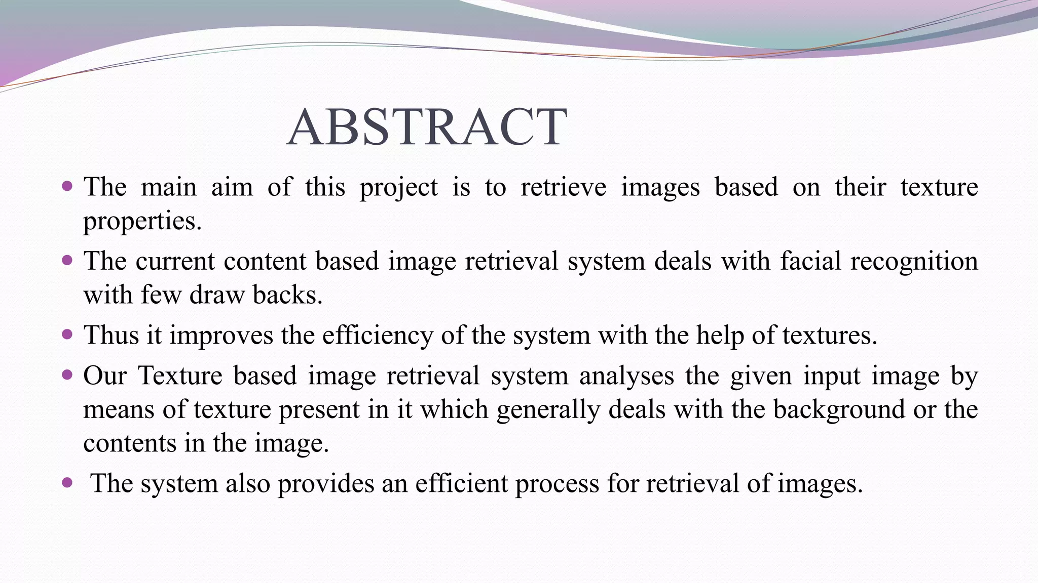 Texture based image retrieval system | PPTX