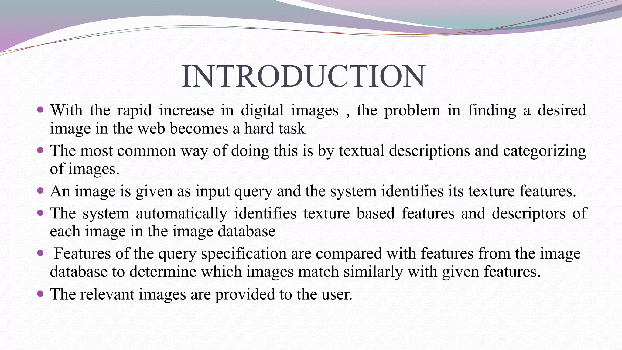 Texture based image retrieval system | PPTX