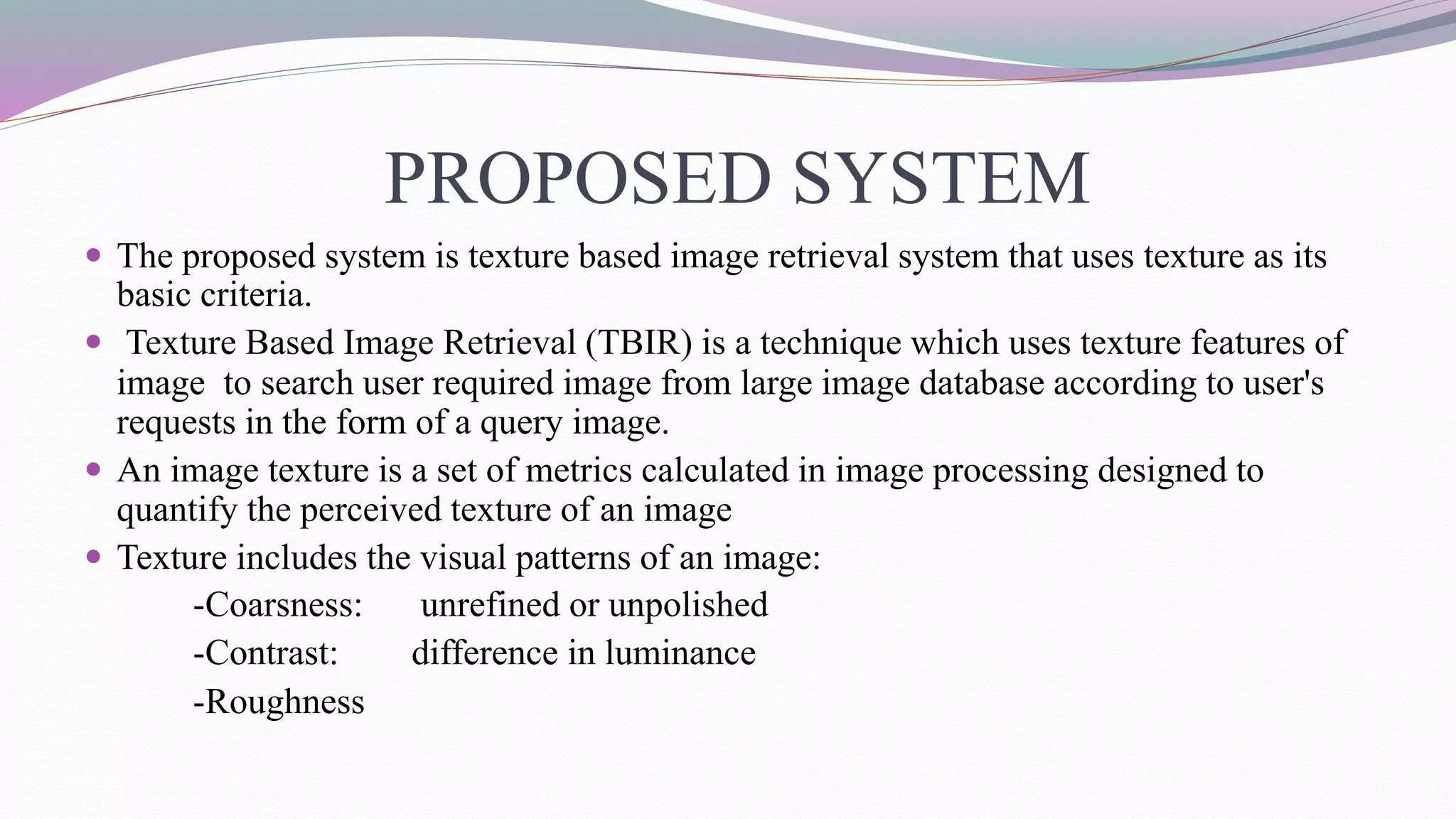 Texture based image retrieval system | PPTX