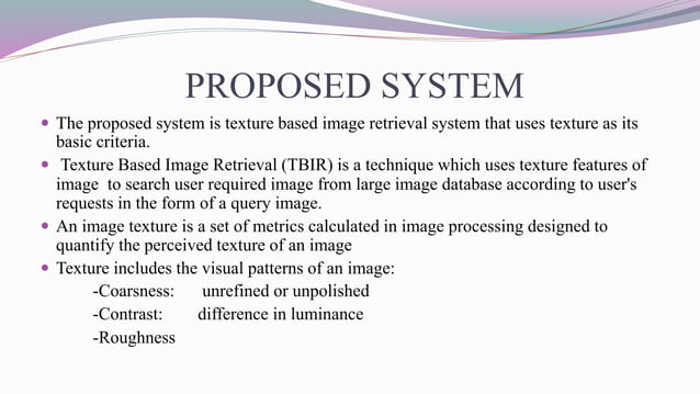 Texture based image retrieval system | PPTX