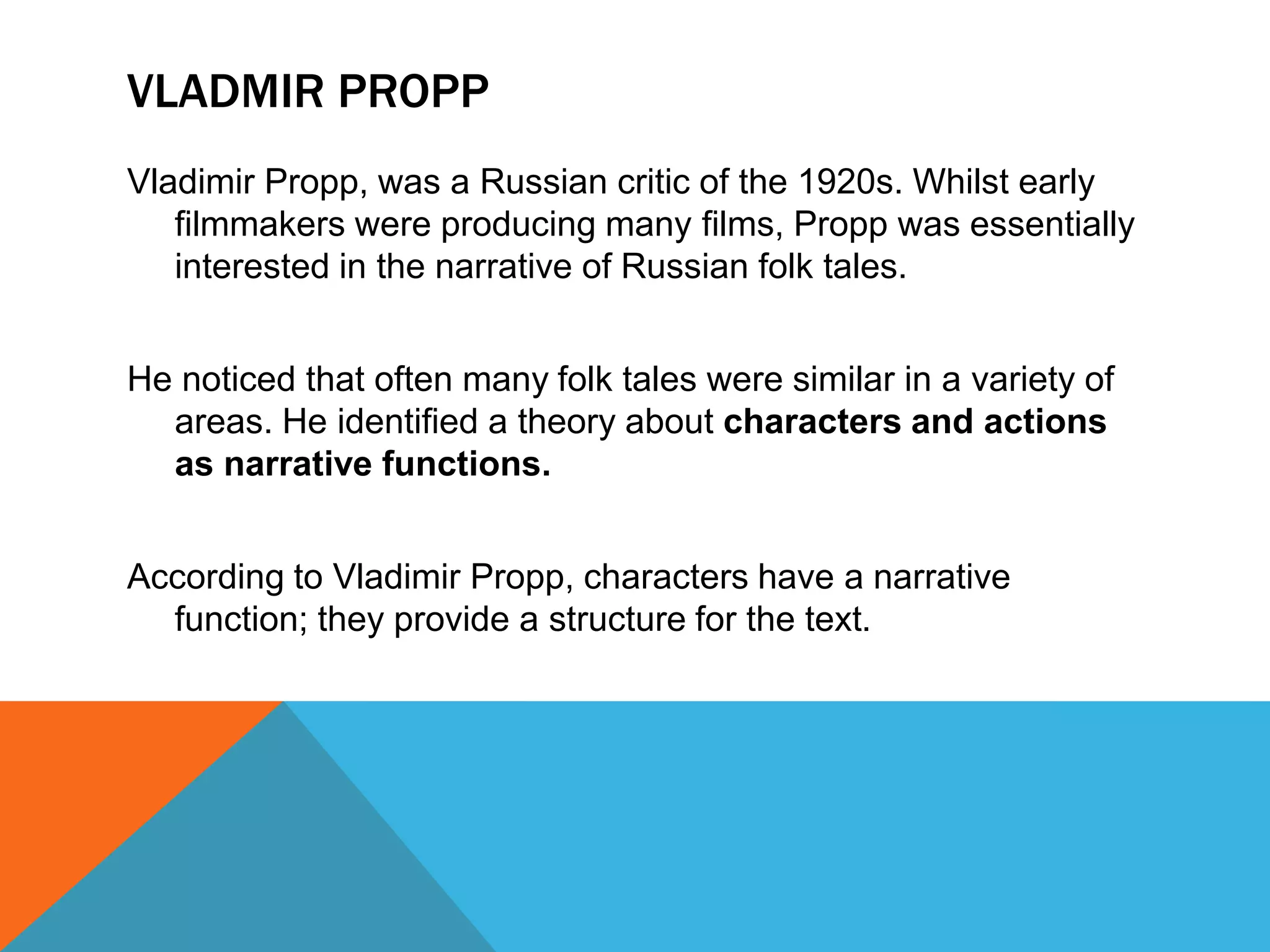 Vladimir Propp theory | PPT