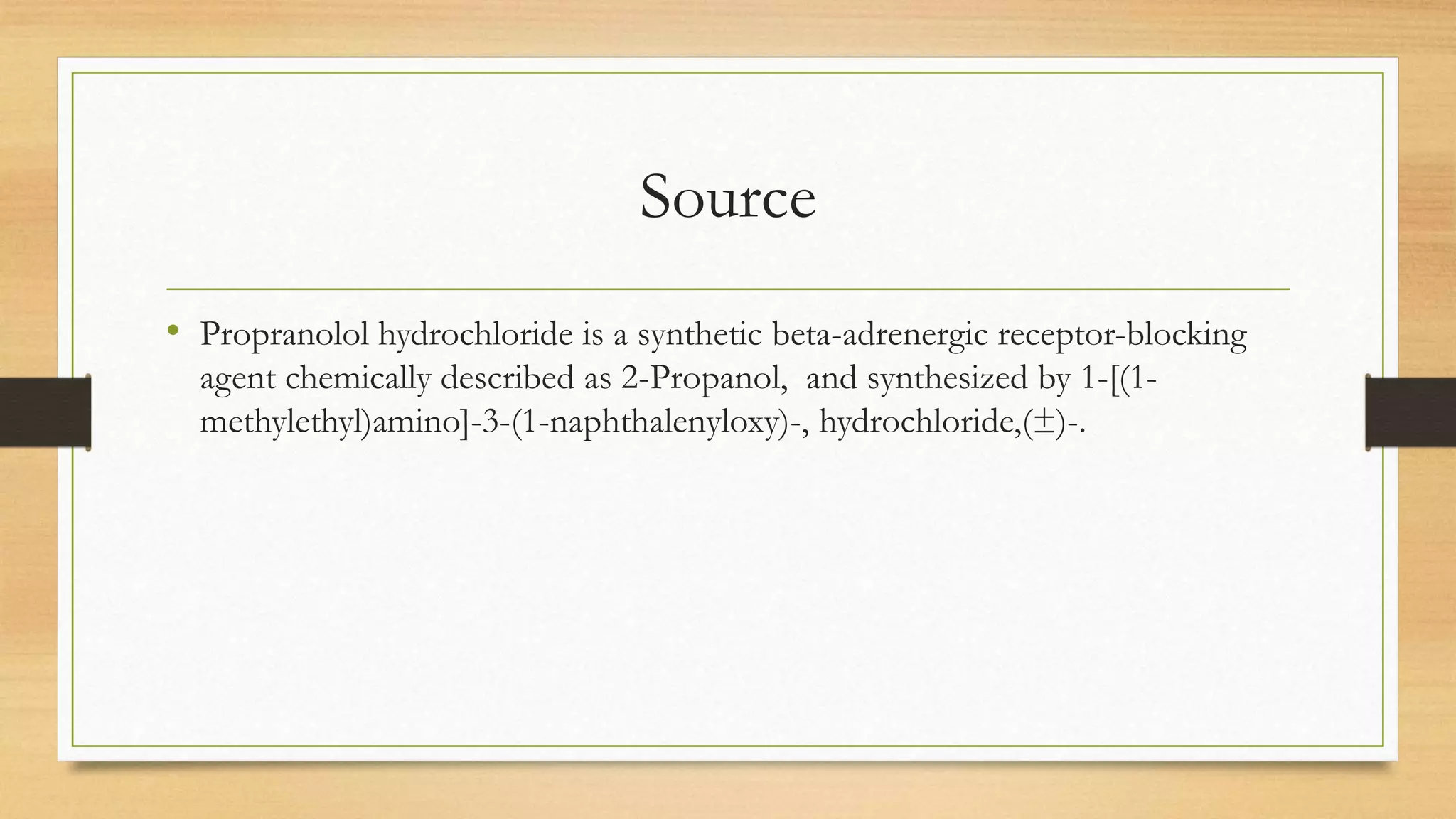 Propranolol | PPTX